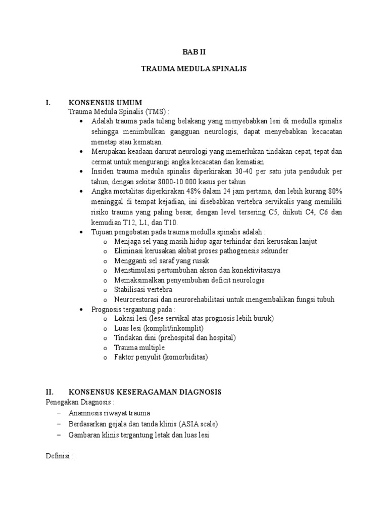 Trauma Medula Spinalis | PDF