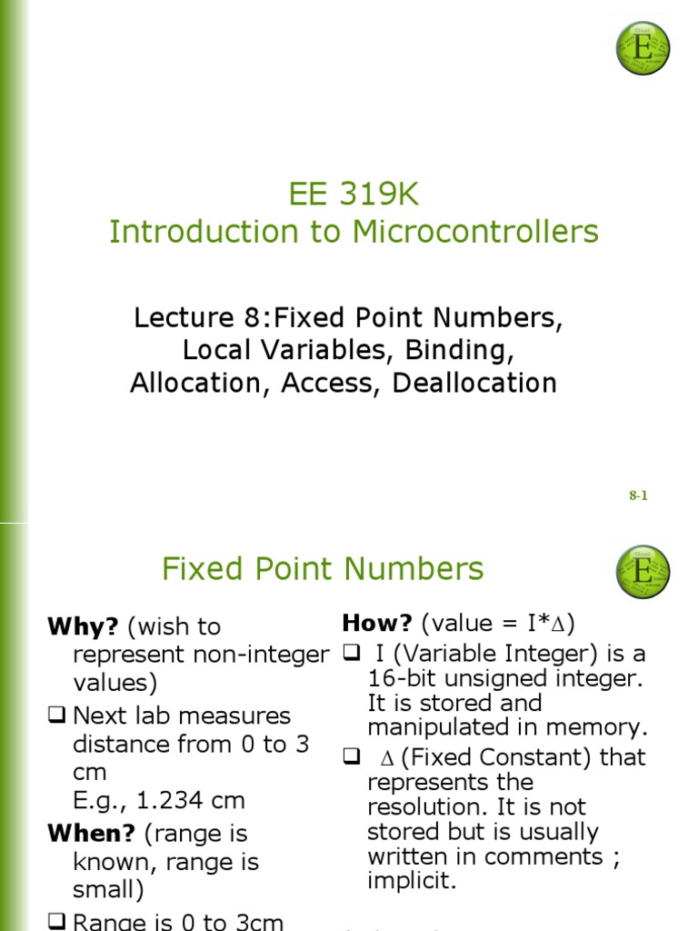 EE 319K Introduction To Microcontrollers | PDF | Variable (Computer Science) | Pointer (Computer ...