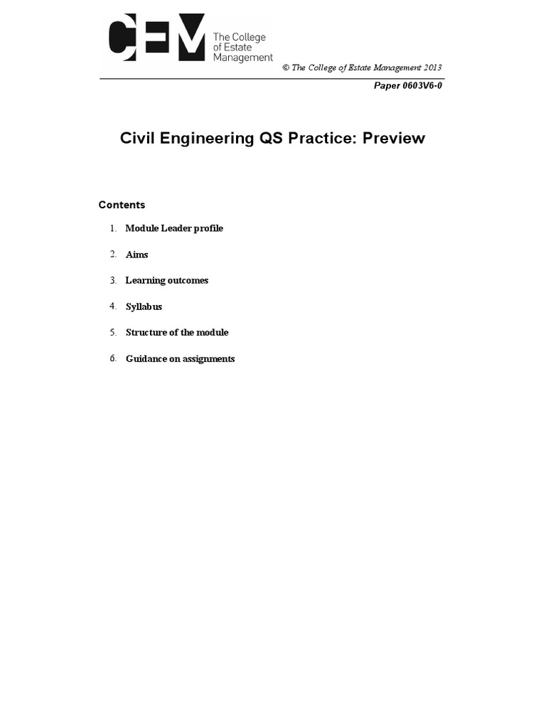 Civil Engineering QS Practice Preview | PDF | Civil Engineering | Surveying