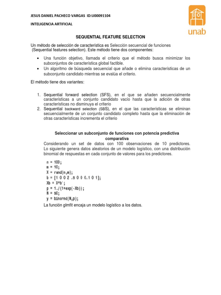 Sequential Feature Selection | PDF | Función (Matemáticas) | Conjunto ...