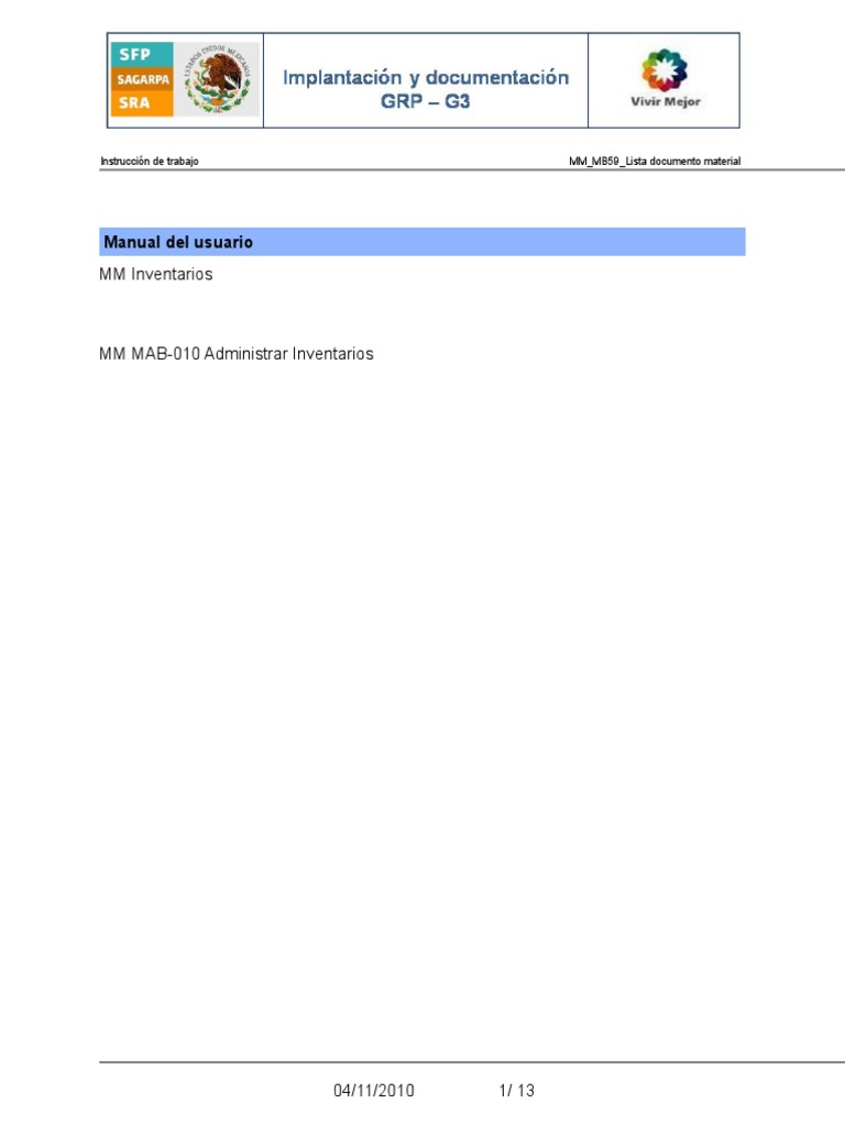 Visualización de Documentos de Material MB59 | PDF | Point and Click ...