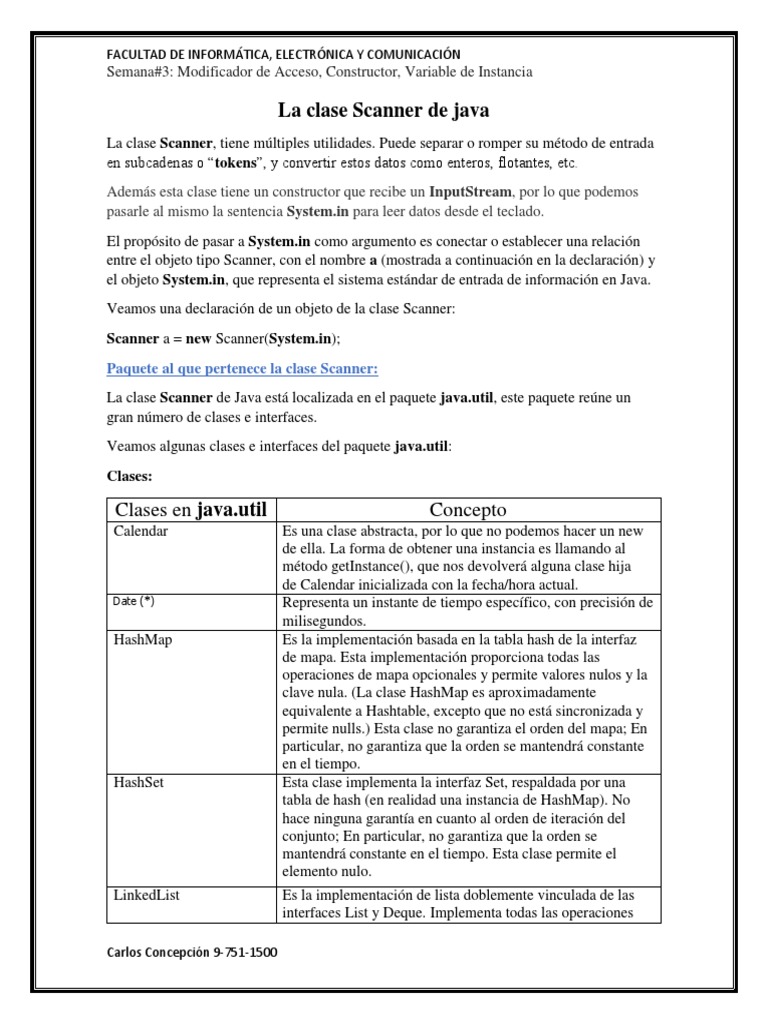 La Clase Scanner de Java | PDF | Java (lenguaje de programación) | Clase (Programación informática)