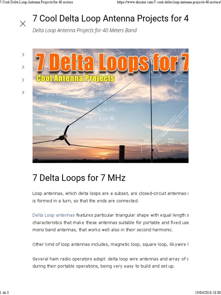 7 Delta Loop Antenna Projects for 40m | PDF | Antenna (Radio) | Wireless