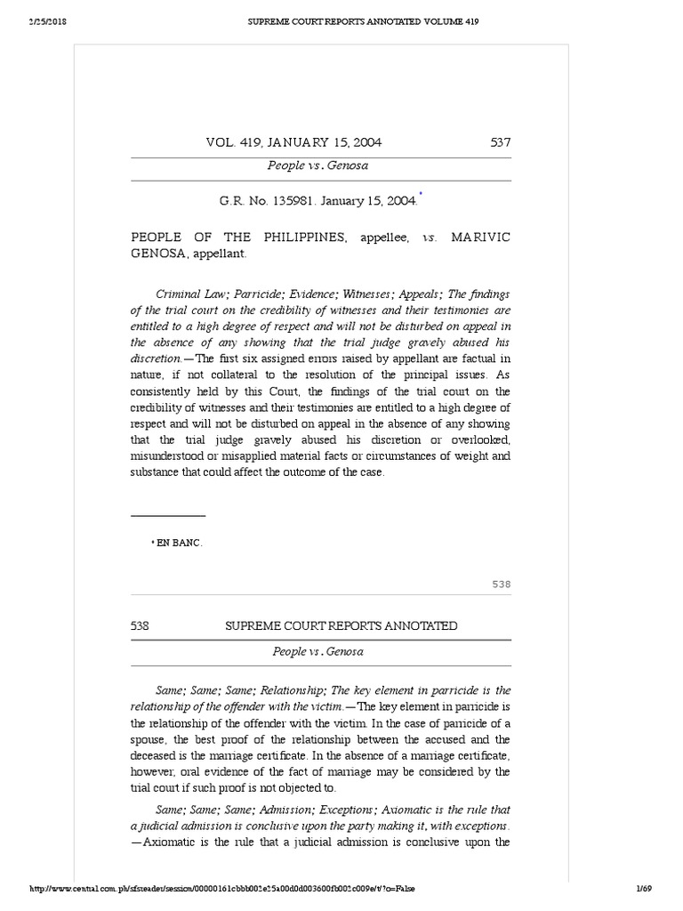 People vs. Genosa | PDF | Domestic Violence | Burden Of Proof (Law)