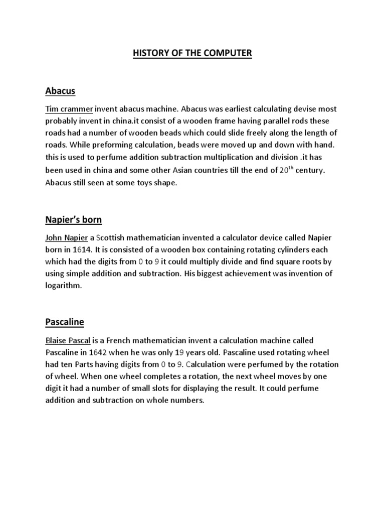 History of The Computer | PDF | Integrated Circuit | Microcomputers