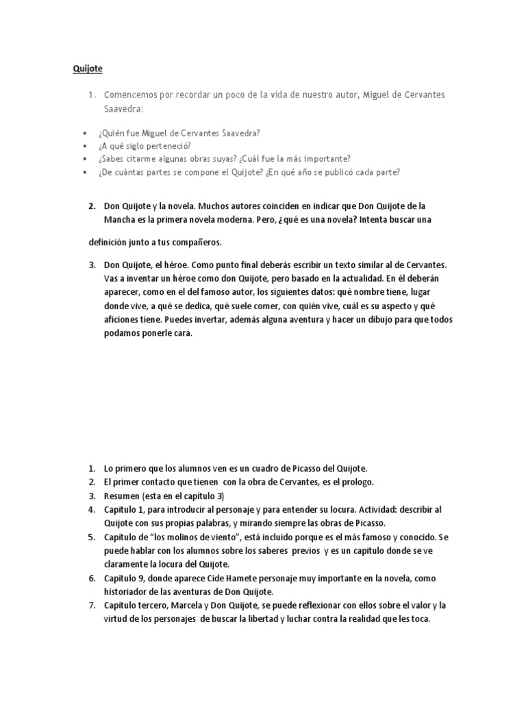 Secuencia Quijote | PDF | Don Quijote | Miguel De Cervantes