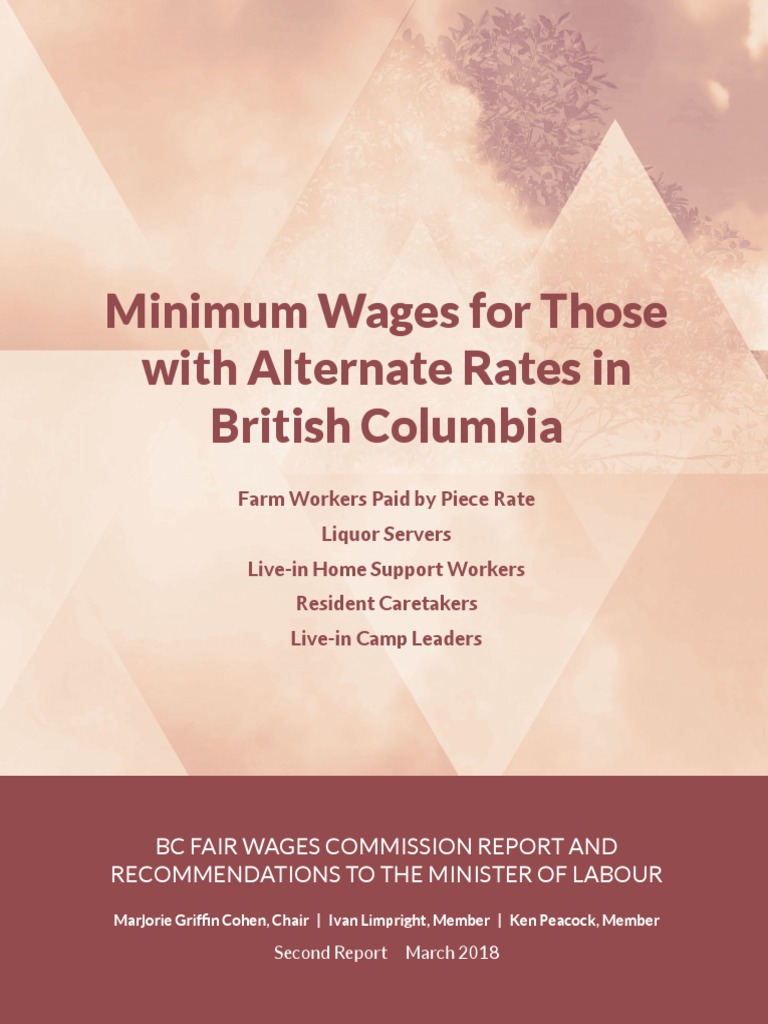 Minimum Wages For Those With Alternate Rates in British Columbia | PDF ...