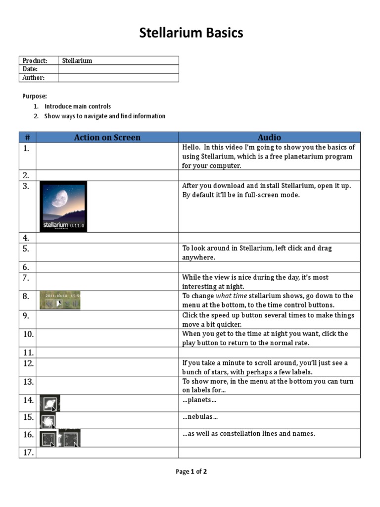 Example Script Stellarium | PDF | Astronomy | Outer Space