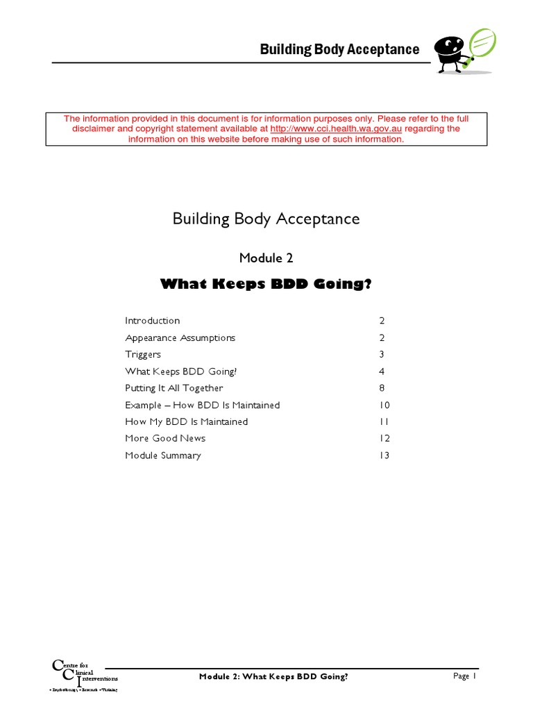 BDD Module 2 - Maintenance2 PDF | PDF | Cognitive Behavioral Therapy ...