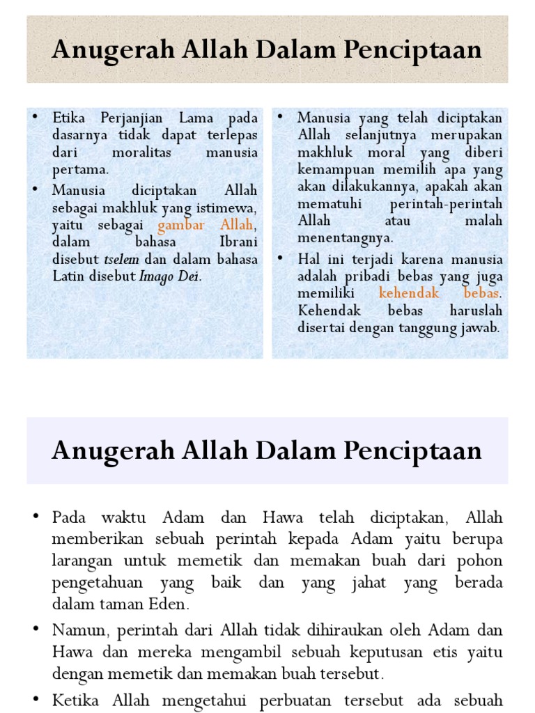 Anugerah Allah Dalam Penciptaan | PDF