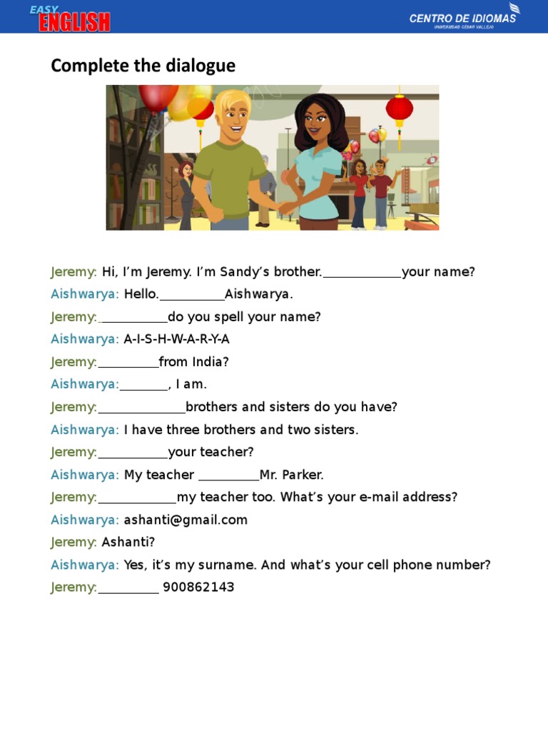 Complete The Dialogue | PDF