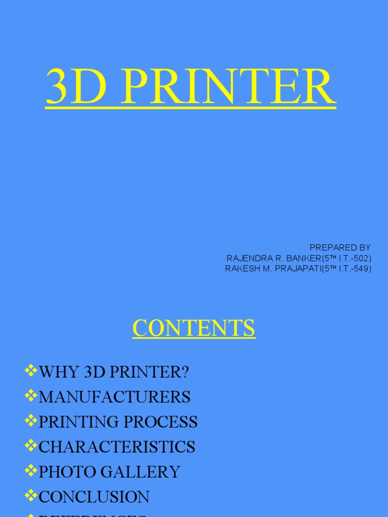 3d Printer | PDF | 3 D Printing | Printer (Computing)