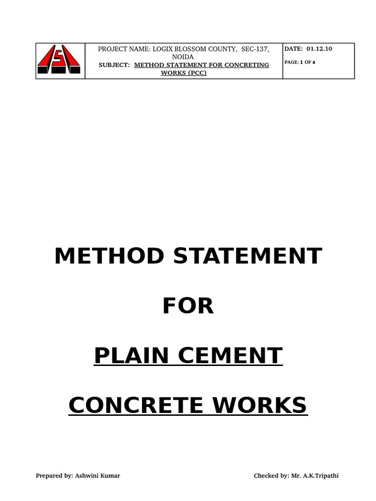 PCC Works | PDF | Concrete | Materials