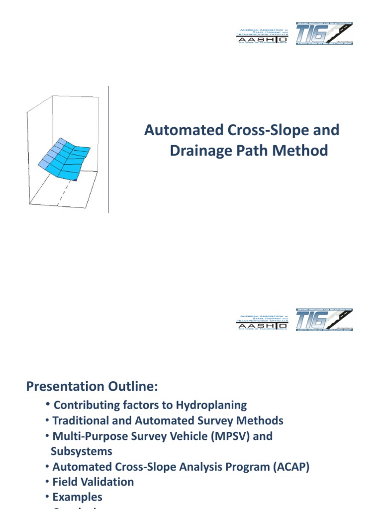 Automated Cross-Slope and Drainage Path Method: Aashto | PDF | Inertial ...