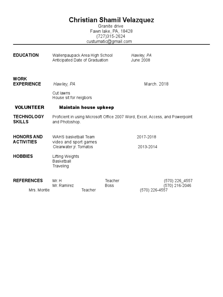 Sample Resume 1 | PDF