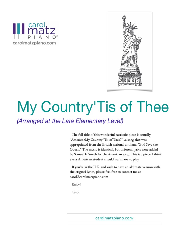 My Country Tis of Thee PDF | PDF | Patriotism | National Anthems
