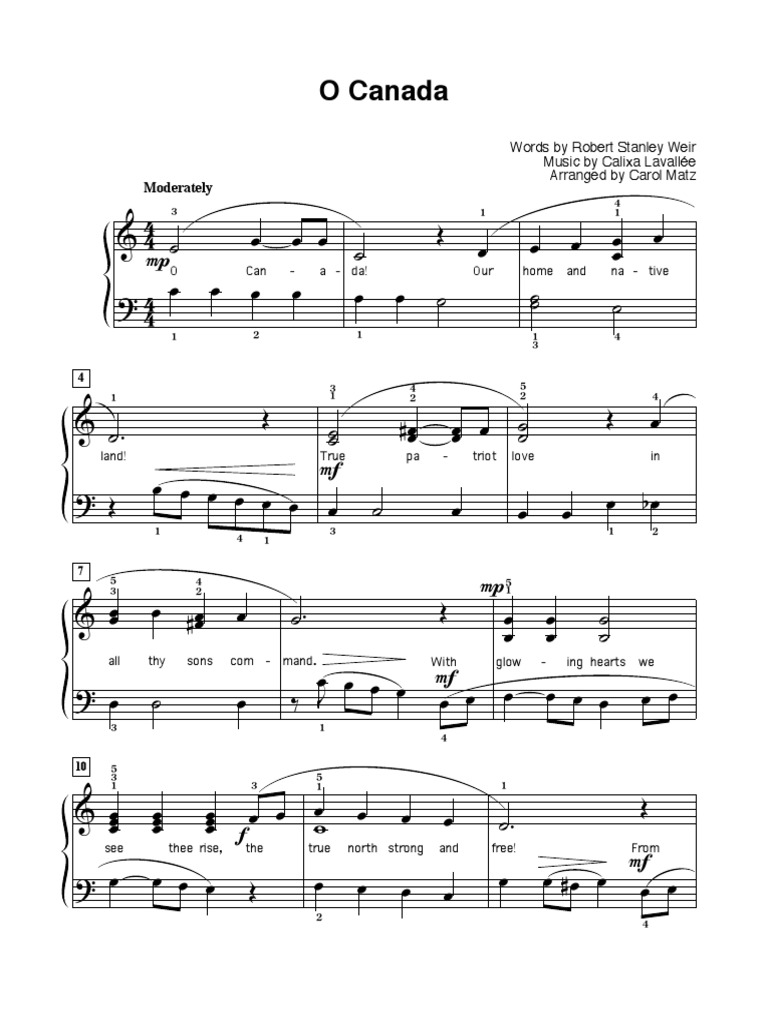 O Canada: Moderately | PDF | National Anthems | Canada