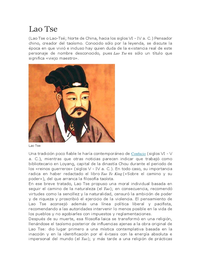 Biografia Lao Tse | PDF