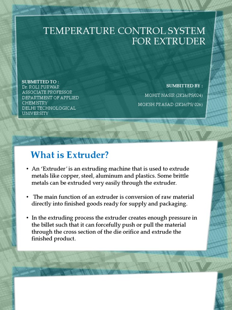 Extruder Temperature Control Systems | PDF | Extrusion | Control System