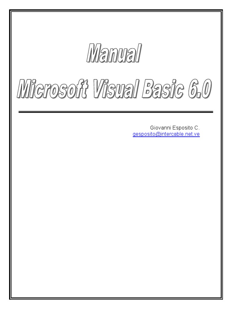 Manual Visual Basic 6.0 | PDF | Básico | Ventana (informática) Manual Visual Basic 6.0 | PDF | Básico | Ventana (informática)