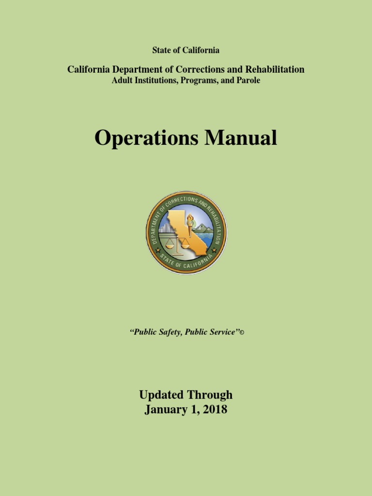CDCR Dept Ops Manual (01-2018) | PDF | California Department Of ...