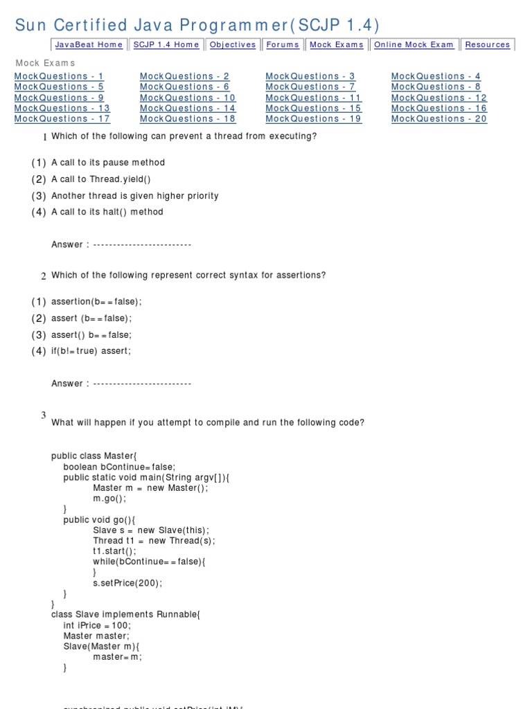Java Mock Tests For Scjp Pdf Method Computer Programming Variable Computer Science 4763