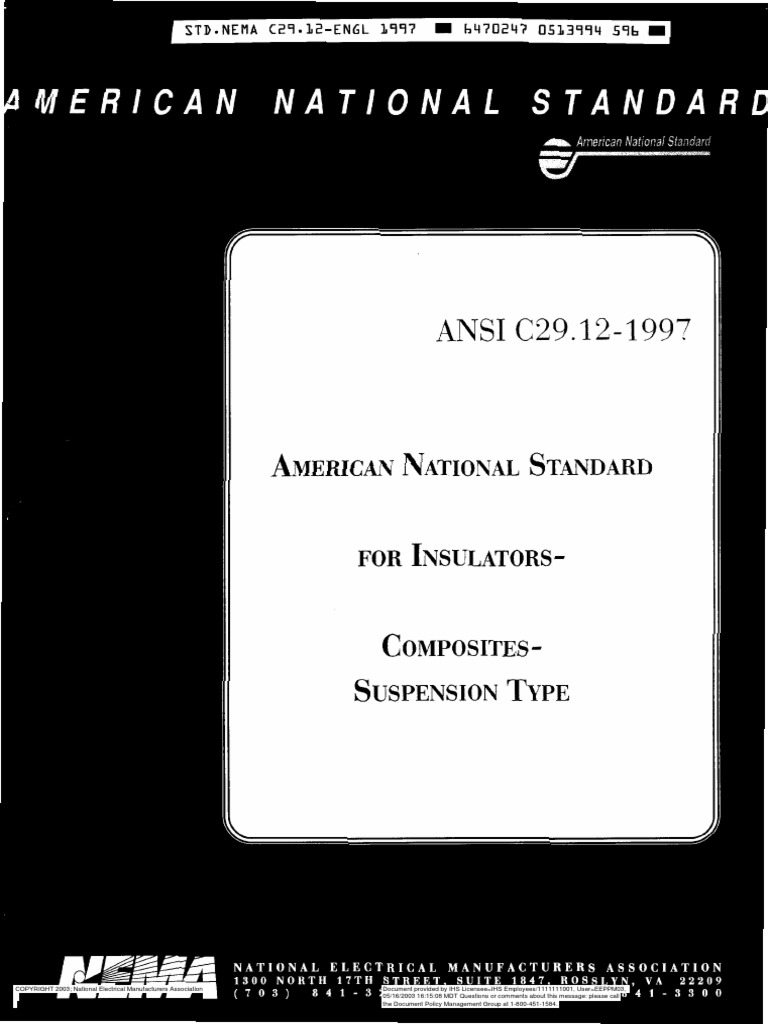 Ansi C29.12-1997 PDF | PDF | Electric Arc | Insulator (Electricity)