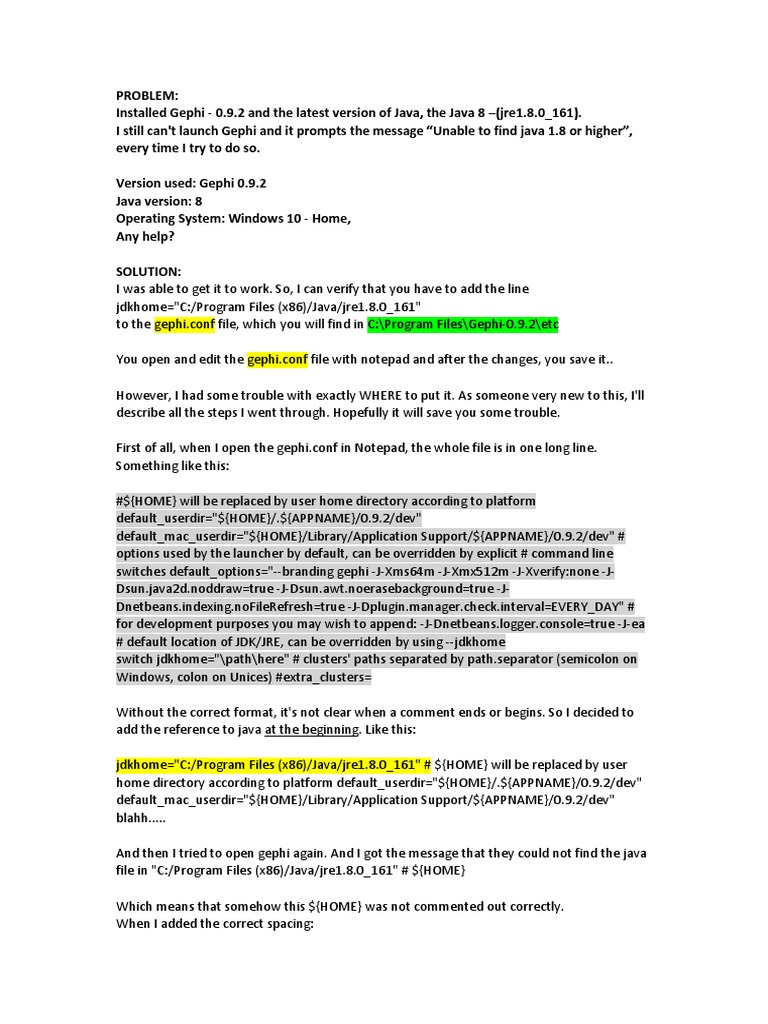 Gephi & Java Problem Solved | PDF | Java (Programming Language) | Library (Computing)