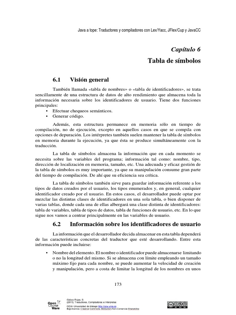 Tabla Simbolos | PDF | Compilador | Lenguaje de programación
