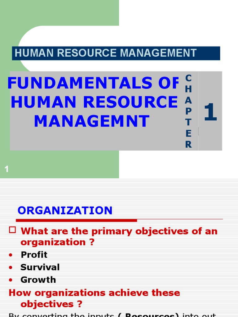 Chapter 1- Introduction | Human Resources | Human Resource Management