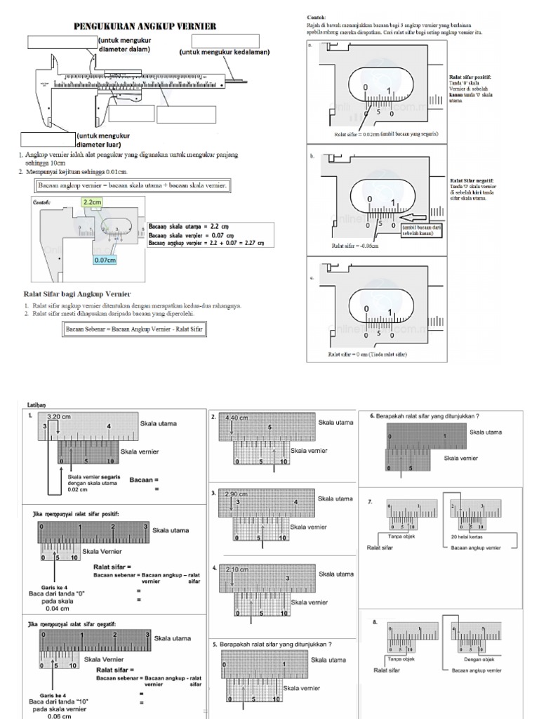 Bab 1 Pengukuran Angkup Vernier N Tolok Skru Mikrometer | PDF