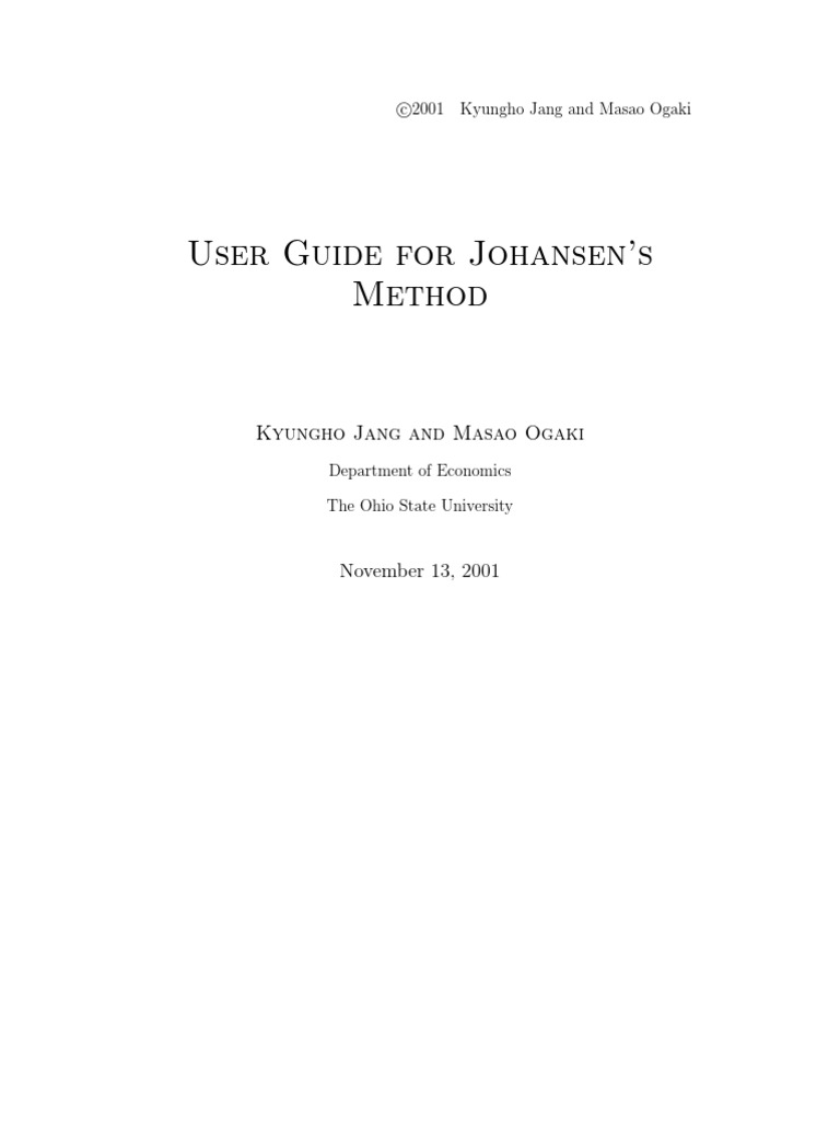 Johansen's Cointegration Method Guide | PDF | Eigenvalues And ...