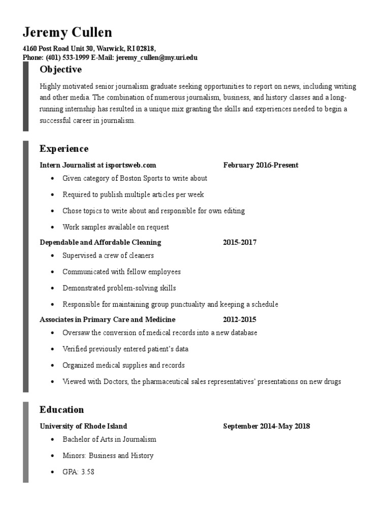 Jeremy Cullen: Objective | PDF