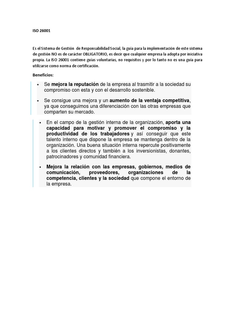 Beneficios de La Iso 26001 | PDF