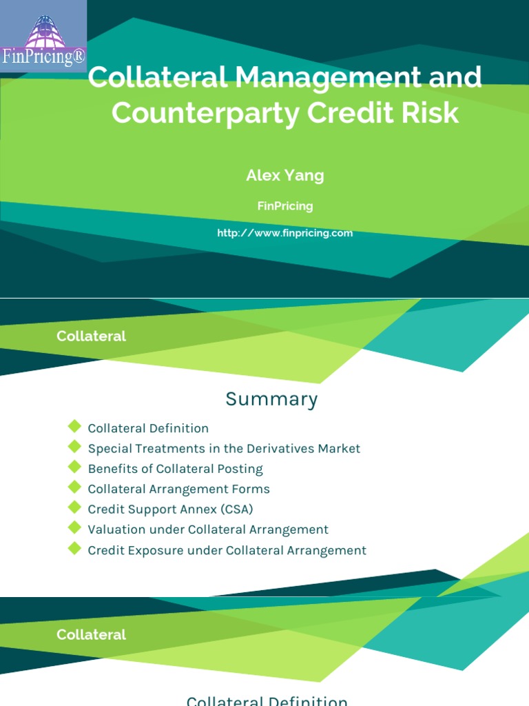 Collateral Management and Counterparty Credit Risk | PDF | Derivative ...