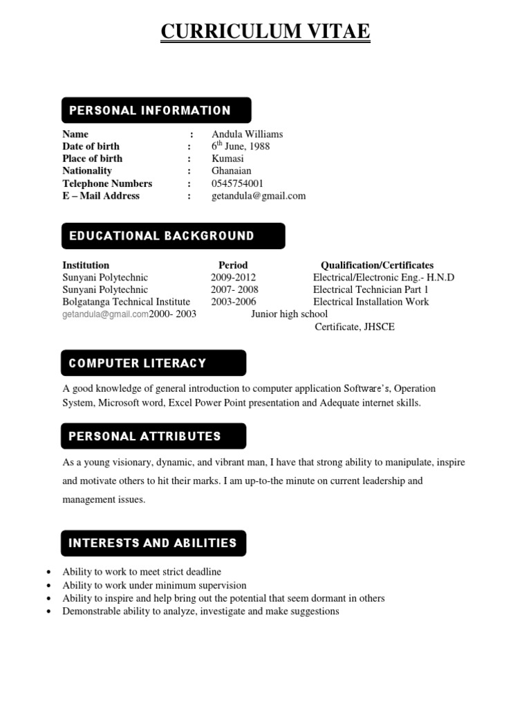 Curriculum Vitae New Right | PDF | Ghana | Electricity