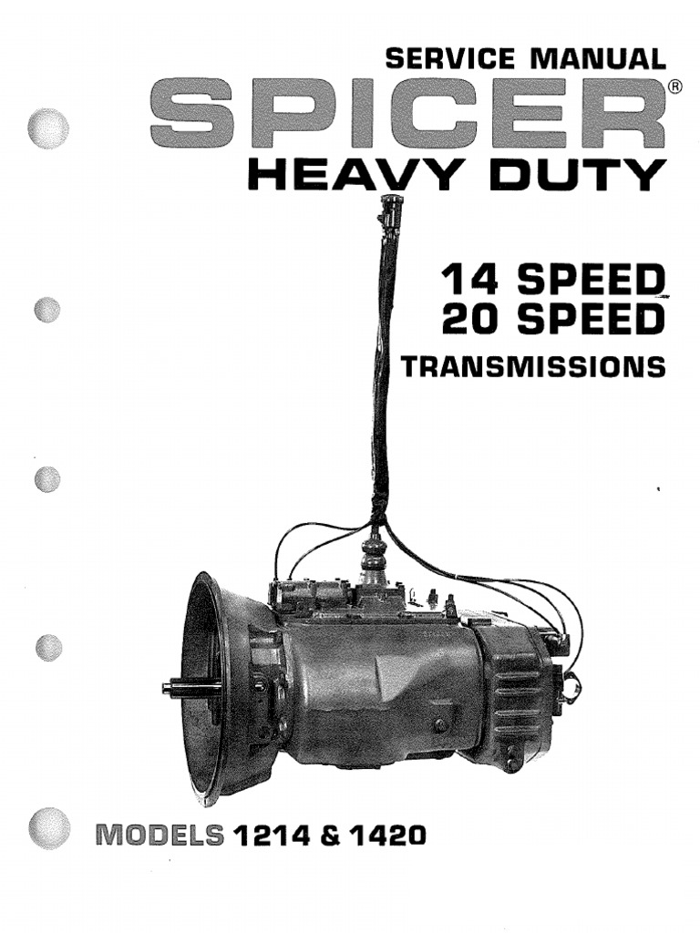 Spicer HD 14 & 20 Speed Service Manual PDF | PDF