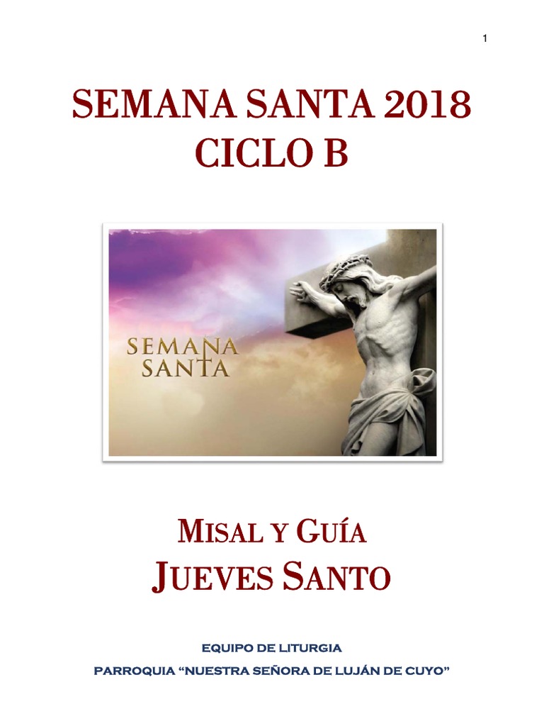 Guía Litúrgica Jueves Santo 2018 | PDF | eucaristía | Cristo (título)