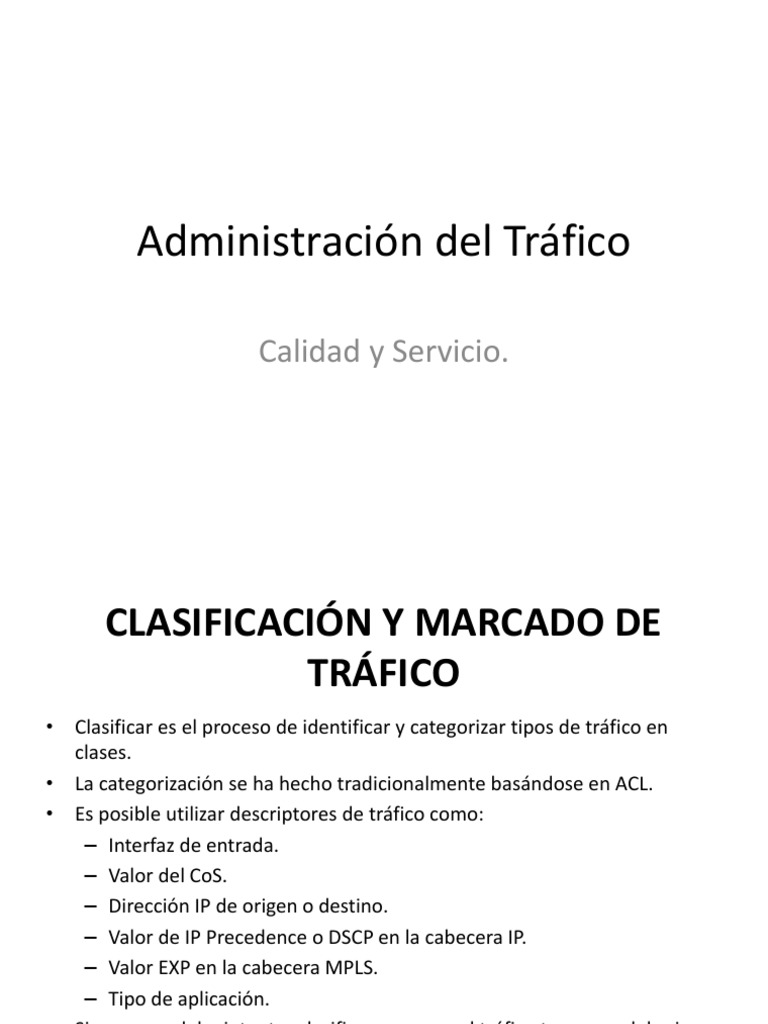 Administración Del Tráfico Clase 4 | PDF | Calidad de servicio | Cambio ...