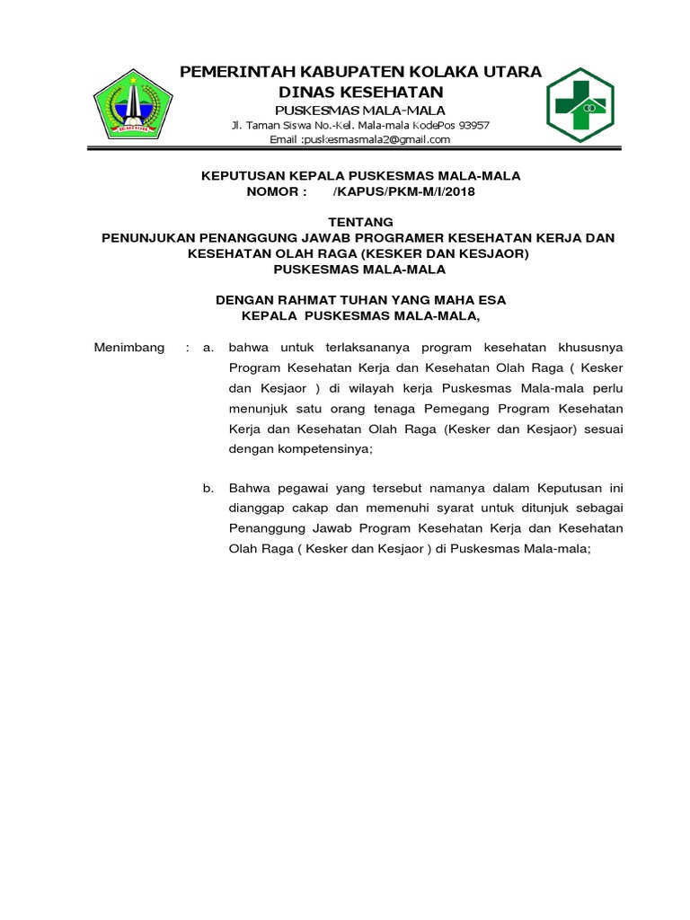 SK Programer Kesker Dan Kesjaor 2018 | PDF