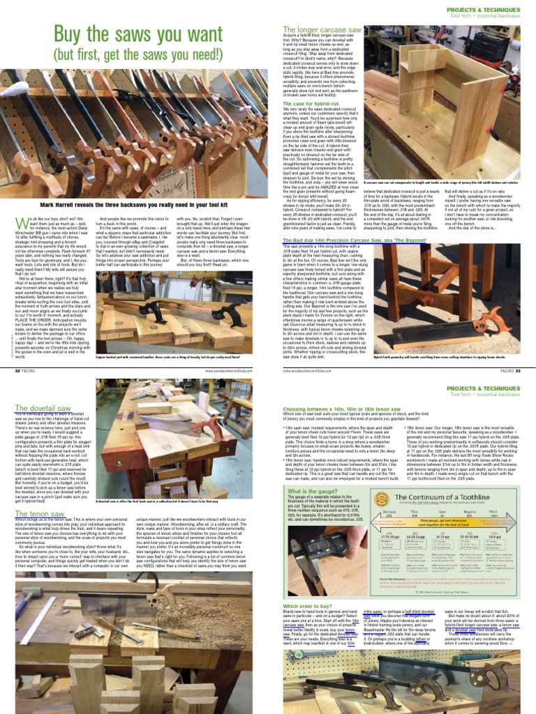 Buy The Saws You Need | PDF | Woodworking | Wood
