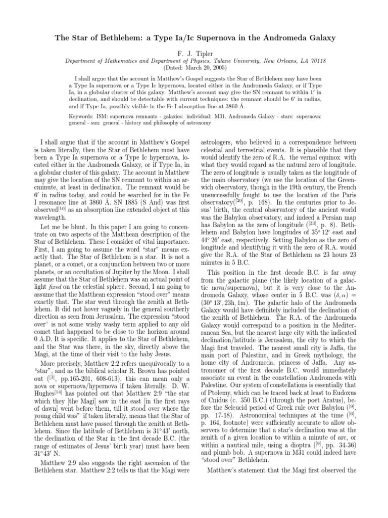 Frank J. Tipler - Star of Betlehem PDF | PDF | Stars | Eclipse