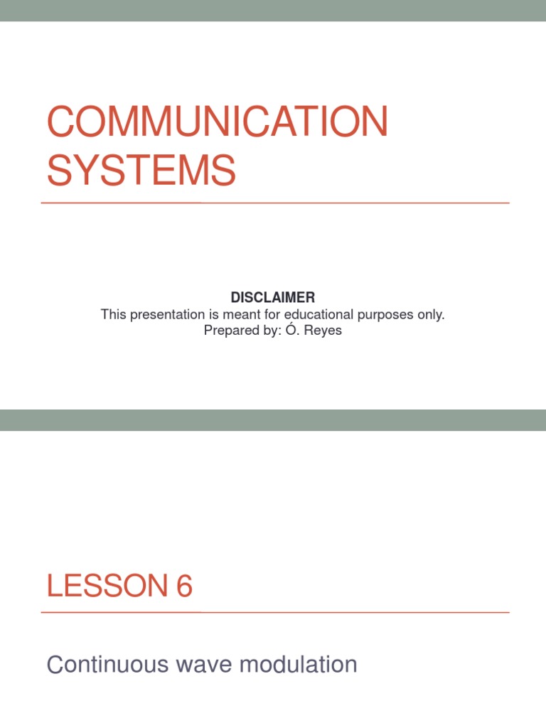 Lesson 06 - CW Modulation | PDF | Broadcasting | Audio Electronics