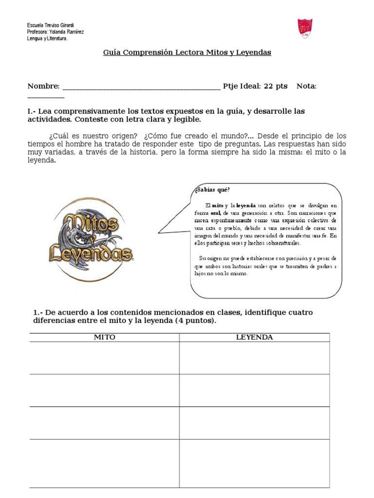 Guia Leyenda Sexto | PDF | Leyendas | Mitología
