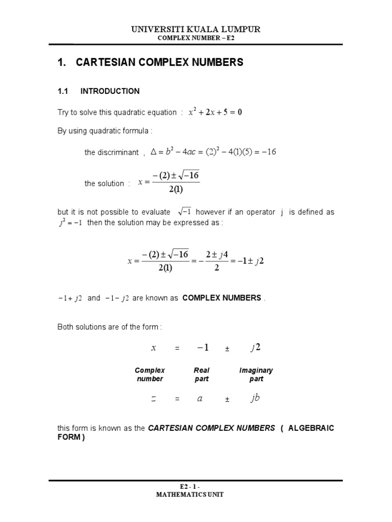 Cartesian Form of Complex Numbers | PDF | Sine | Complex Number