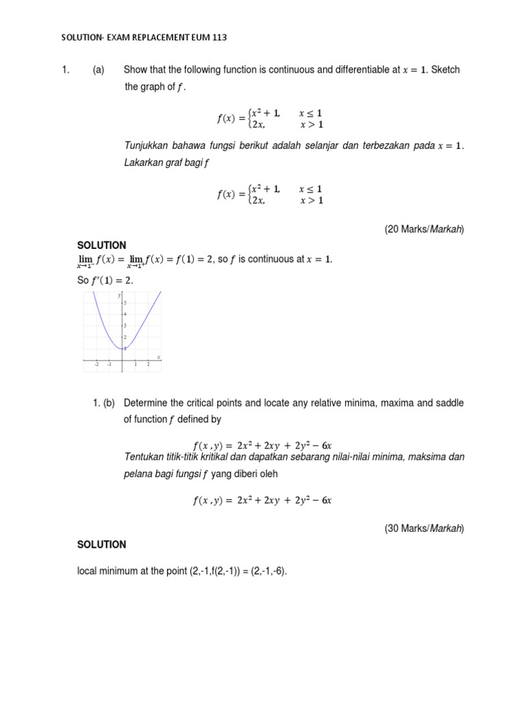 Calculus Solution | PDF | Maxima And Minima | Area
