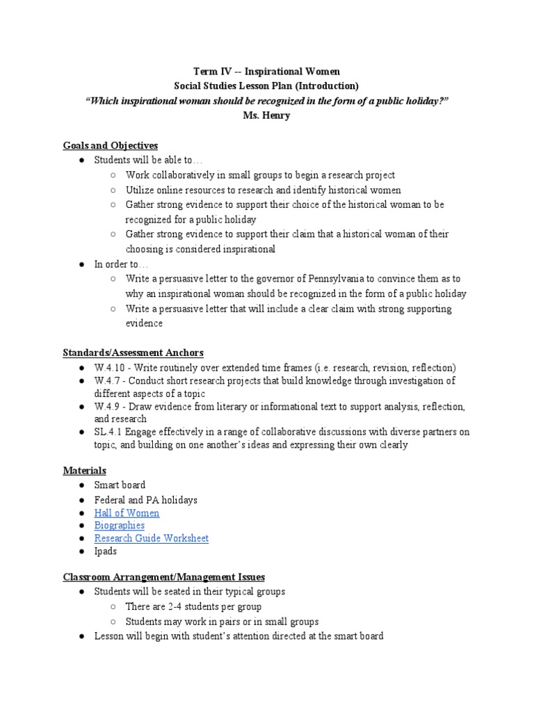 Introduction Lesson Plan 1 | PDF | Lesson Plan | Teachers