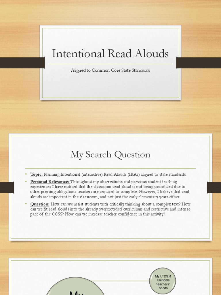 Intentional Read Alouds: Aligned To Common Core State Standards | PDF ...