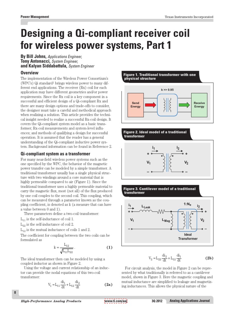 TI Designing A Qi Compliant Receiver Coil PDF | PDF | Inductor | Inductance