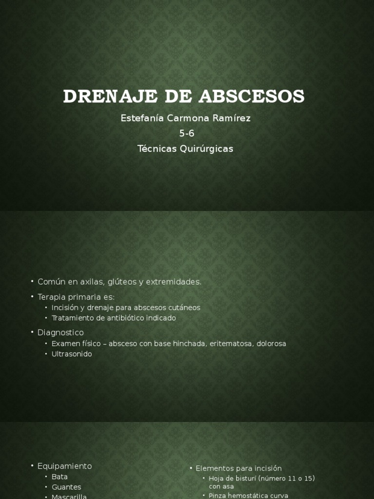 Drenaje de Abscesos | PDF | Microbiología | Epidemiología